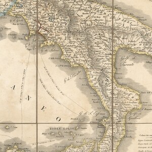 Map of Italy, 1851. Vintage Restoration Hardware Home Deco Style Old ...