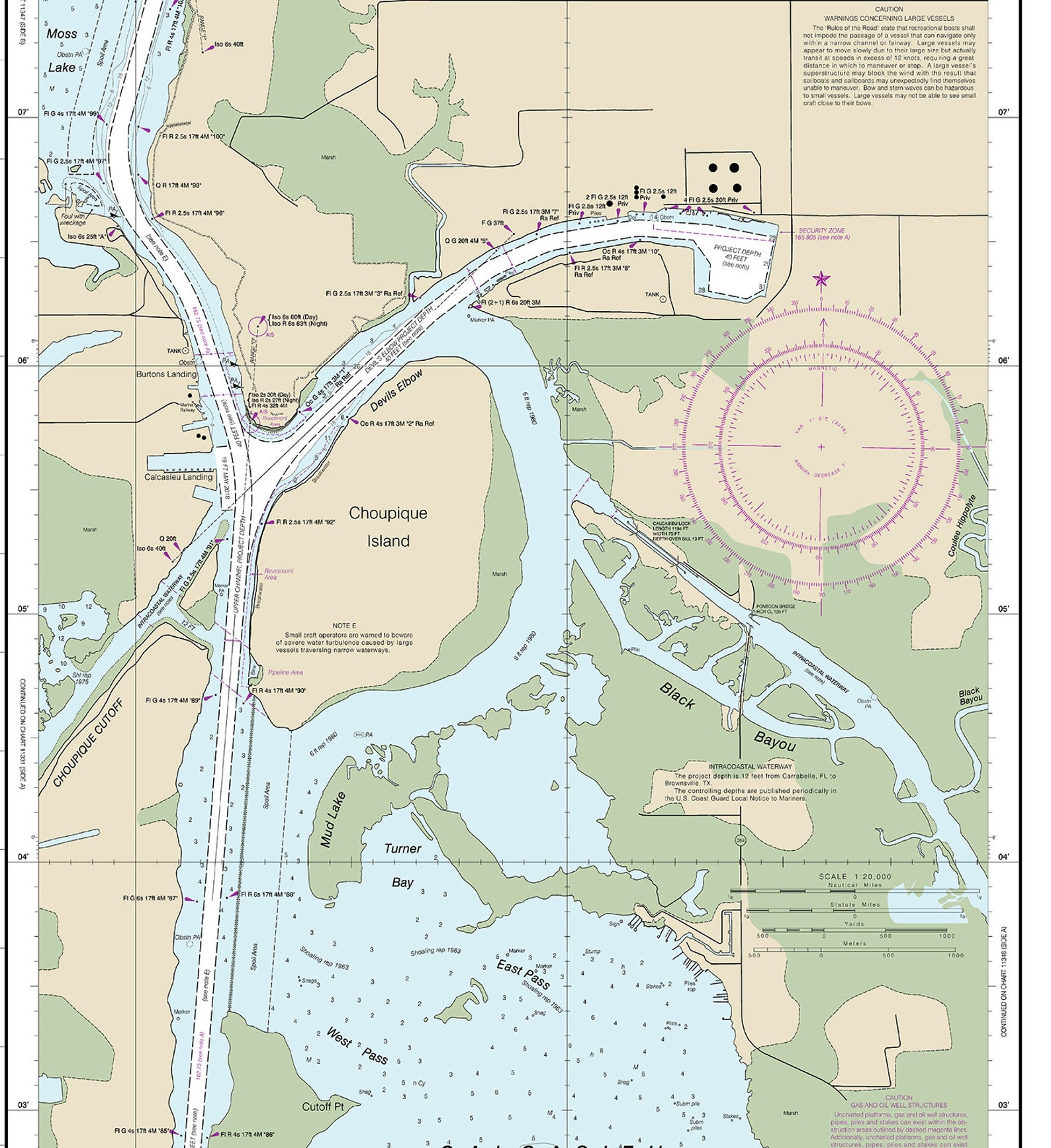 Nautical charts of Calcasieu River and Approaches Louisiana | Etsy