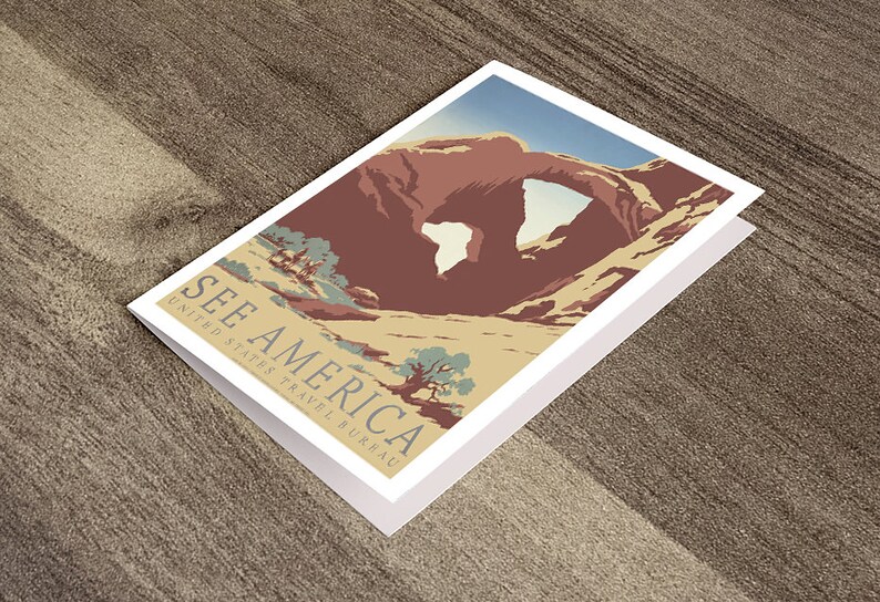 Greeting Card See America for US Travel Bureau Promoting - Etsy