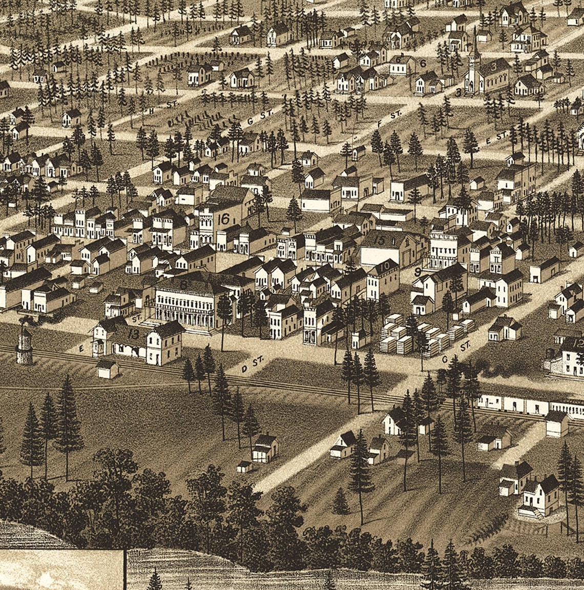 Map of Cheney Spokane County Washington WT 1884. - Etsy