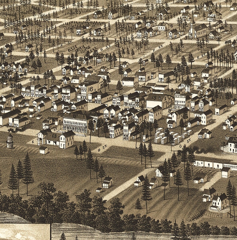 Map of Cheney Spokane County Washington WT 1884. - Etsy