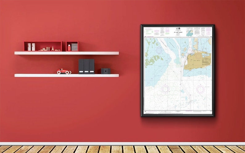 Key West Harbor Map – NOAA Nautical Chart 11447 Reproduction – Florida ...