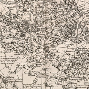 Map of Paris, France, 1832. Restoration Hardware Home Deco Style Old ...