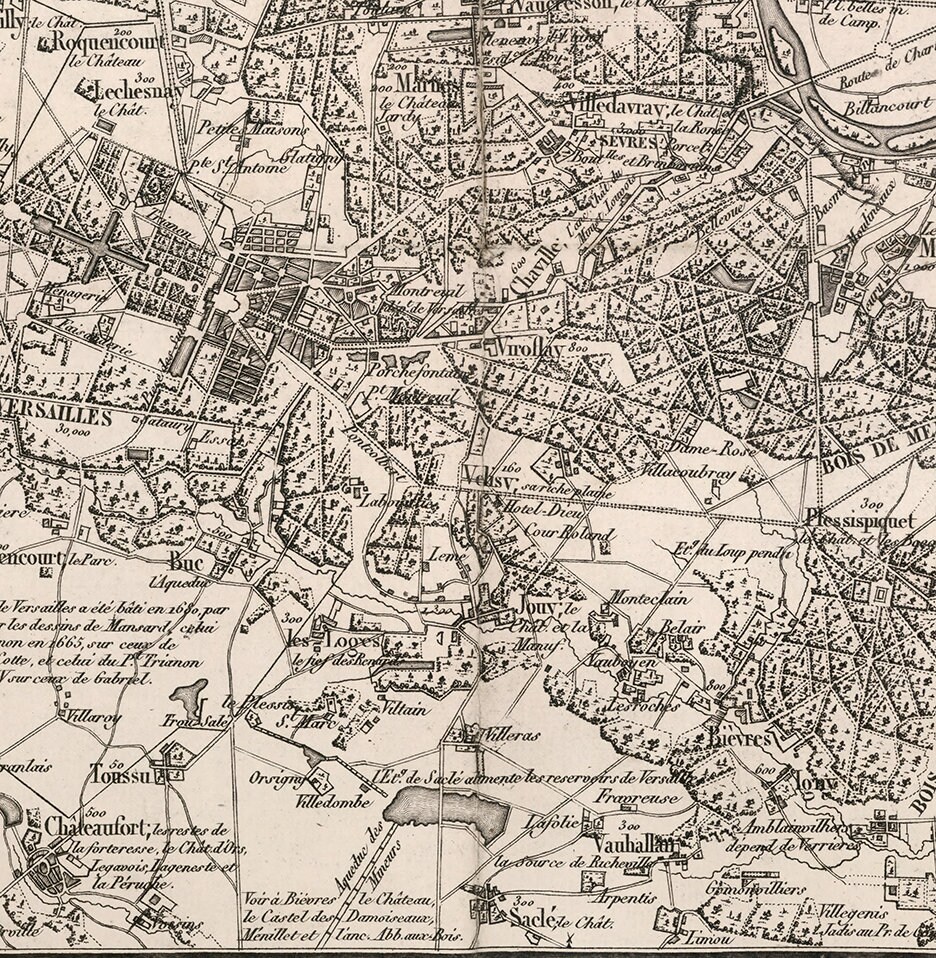 Map of Paris, France, 1832. Restoration Hardware Home Deco Style Old ...