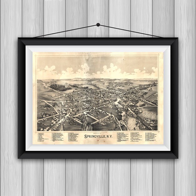 Map of Springville Erie County New York NY 1892 Home Deco | Etsy