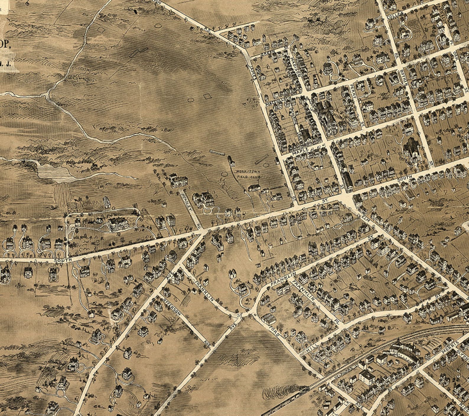 Map of Morristown Morris Co. New Jersey 1899. Vintage - Etsy