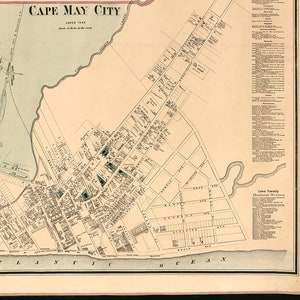 Map of Cape May County, New Jersey 1872. Vintage Restoration Hardware ...