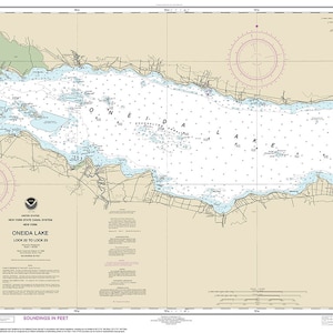 Oneida Lake Nautical Chart • NOAA 14788 • Lock 22 to Lock 23 • Upstate ...