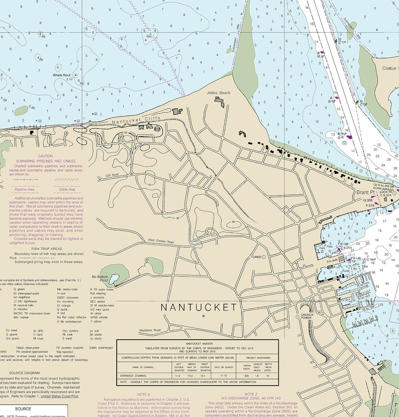 Nautical Charts of Nantucket Harbor 13242. Massachusetts. Martha's ...