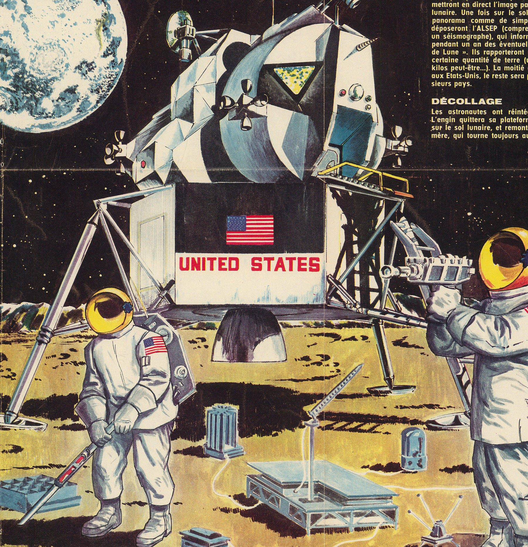 Poster Drawing of the Apollo 11 Lunar Moon Landing Mission. - Etsy