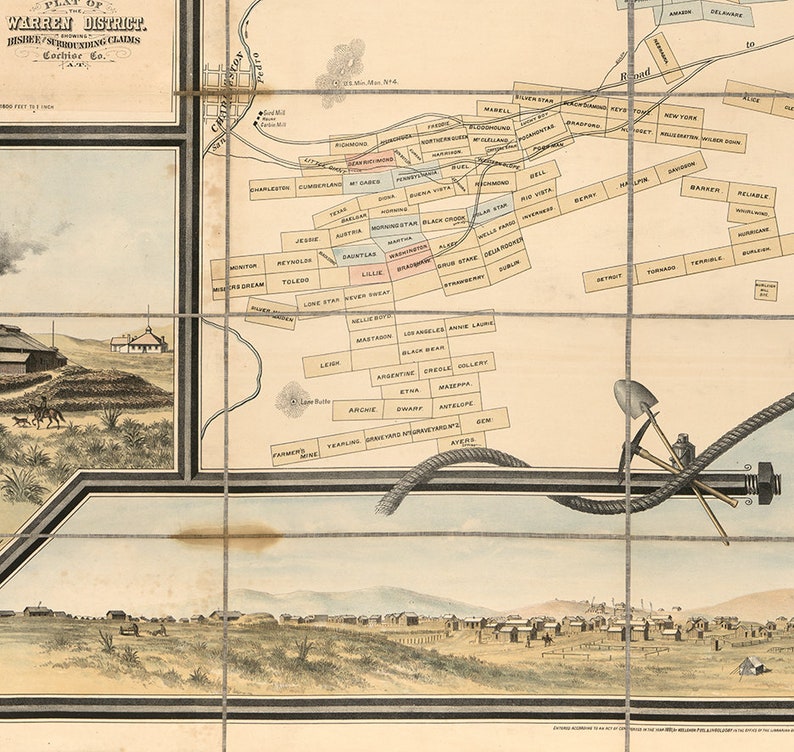 Map of the Tombstone Mining District : Cochise Co. Arizona. | Etsy