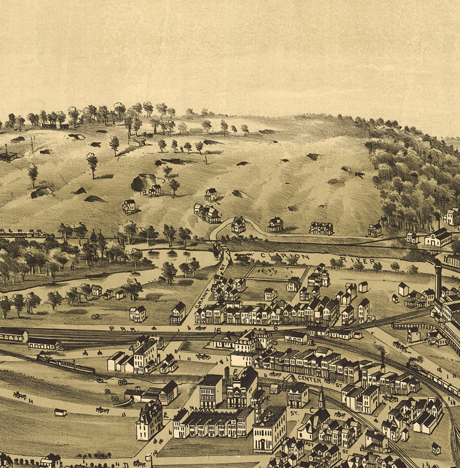 Map of Johnsonburg, Elk County, Pennsylvania, PA 1895. Restoration ...