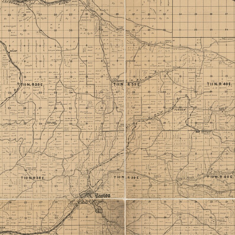Map of Columbia County Washington 1900 Geological Map - Etsy