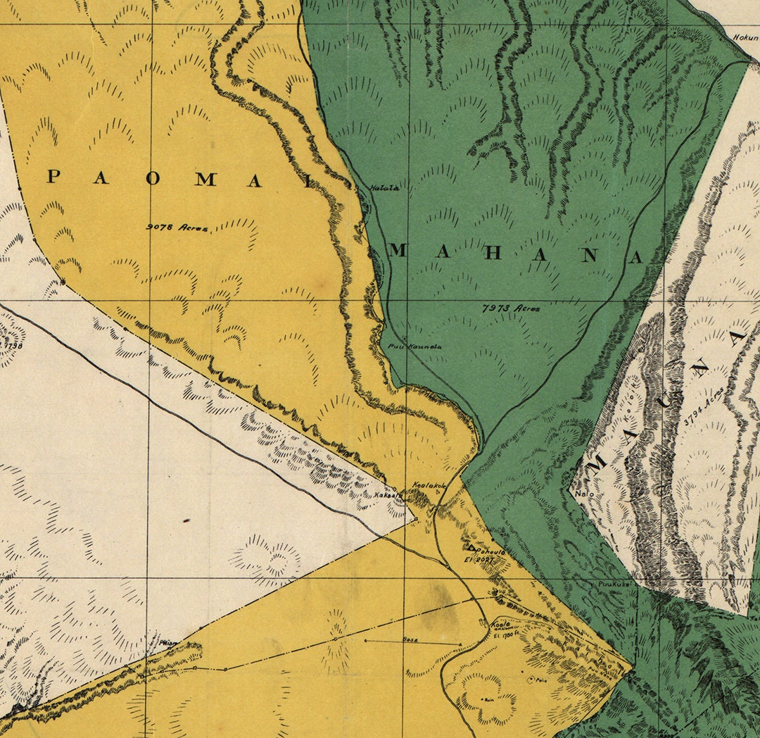 Map of Lanai, Hawaiian Islands, 1906. Restoration Hardware Home Deco ...