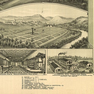 Map of Clarksburg, Harrison Co., West Virginia WV. 1898. Vintage ...