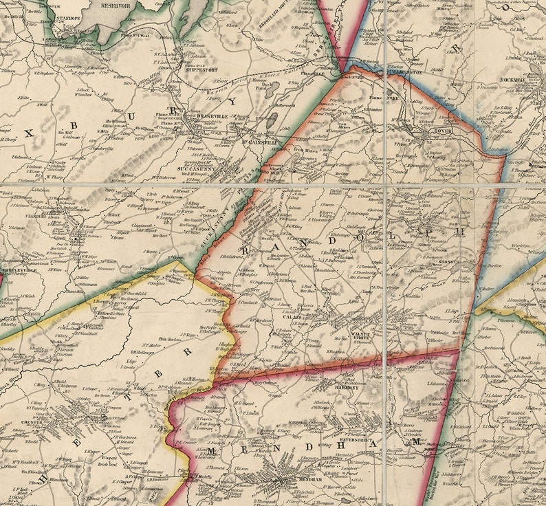 Map of Morris County New Jersey 1853. Vintage Home Decor - Etsy