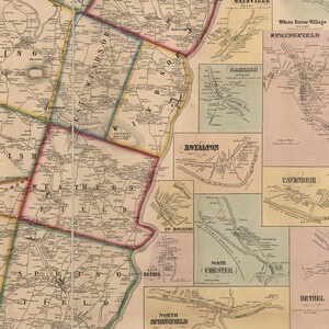 Map of Windsor County, Vermont, VT 1856. Vintage Restoration Hardware ...