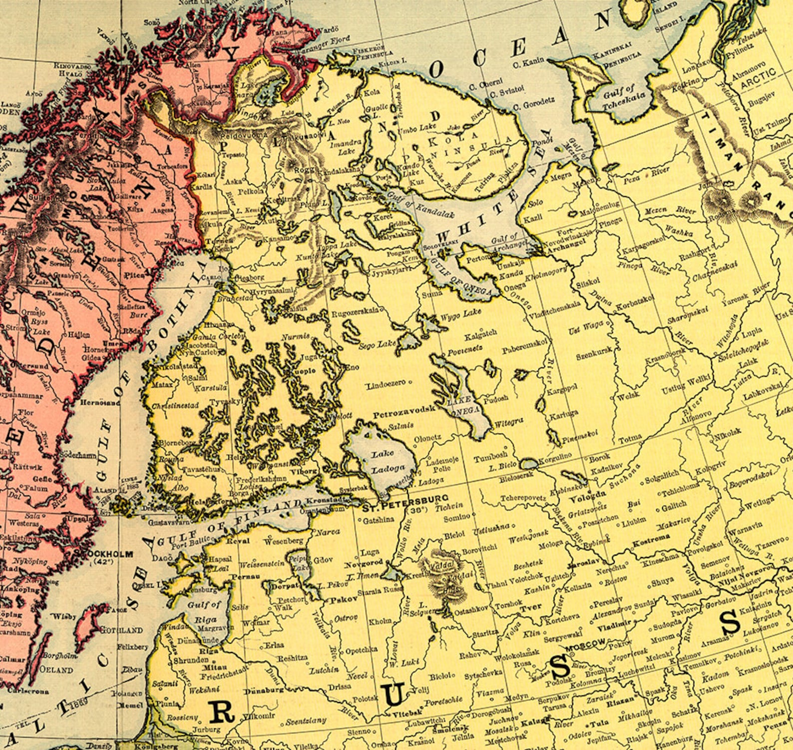 Map of Europe, 1898. Restoration Hardware Home Deco Style Old Wall ...