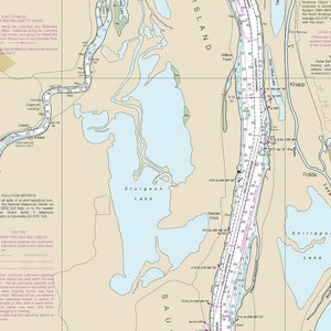 Nautical Chart of Columbia River, Saint Helens to Vancouver. Oregon ...