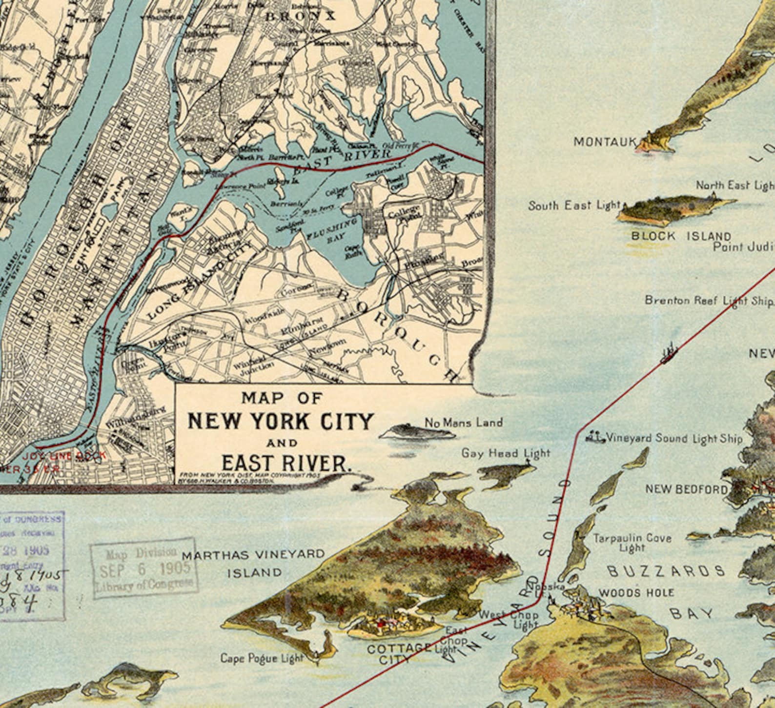 Map of Massachusetts mass. Rhode Island R.I. & | Etsy