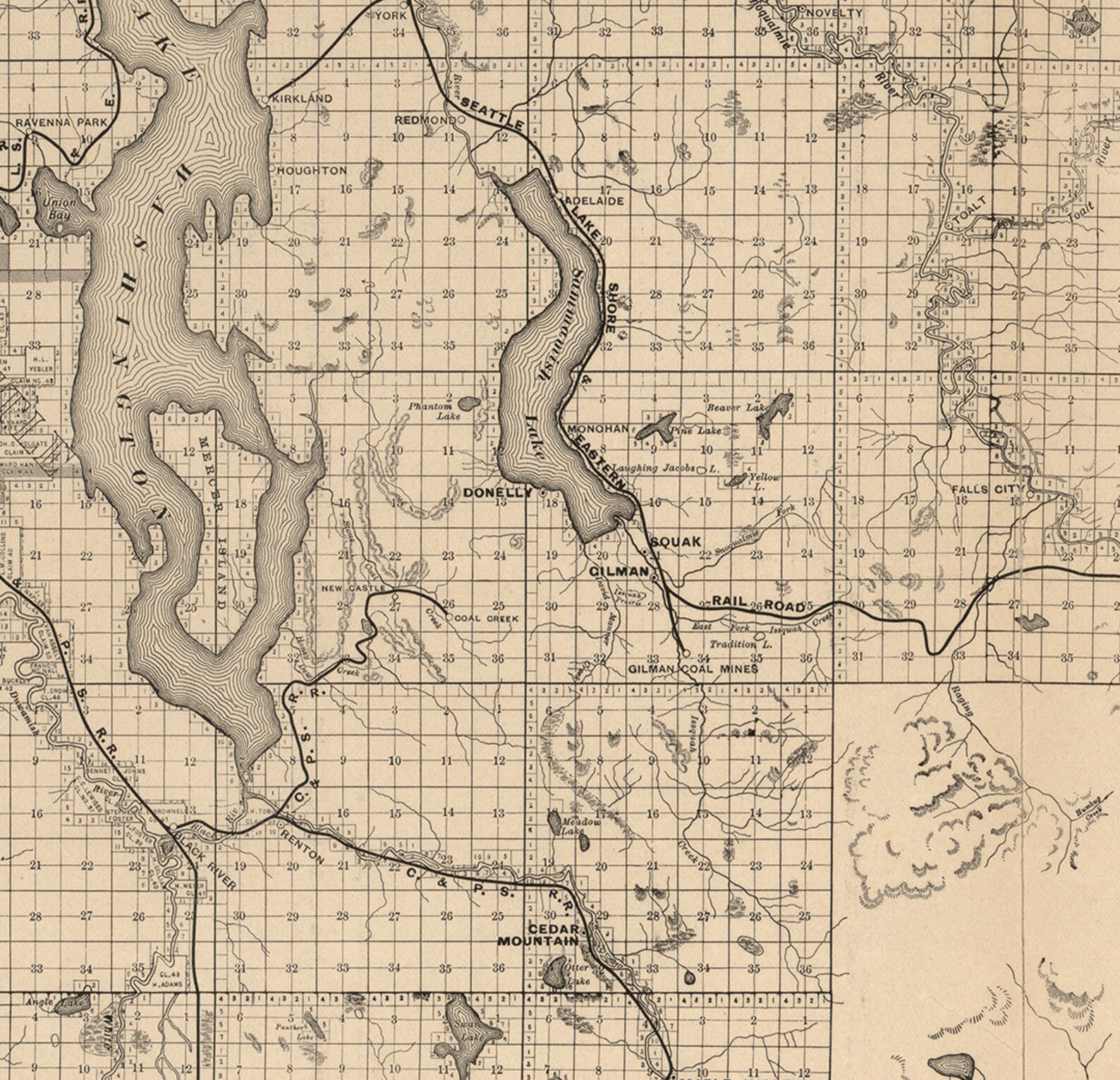 Map of King County Washington WT 1888. Vintage Restoration - Etsy