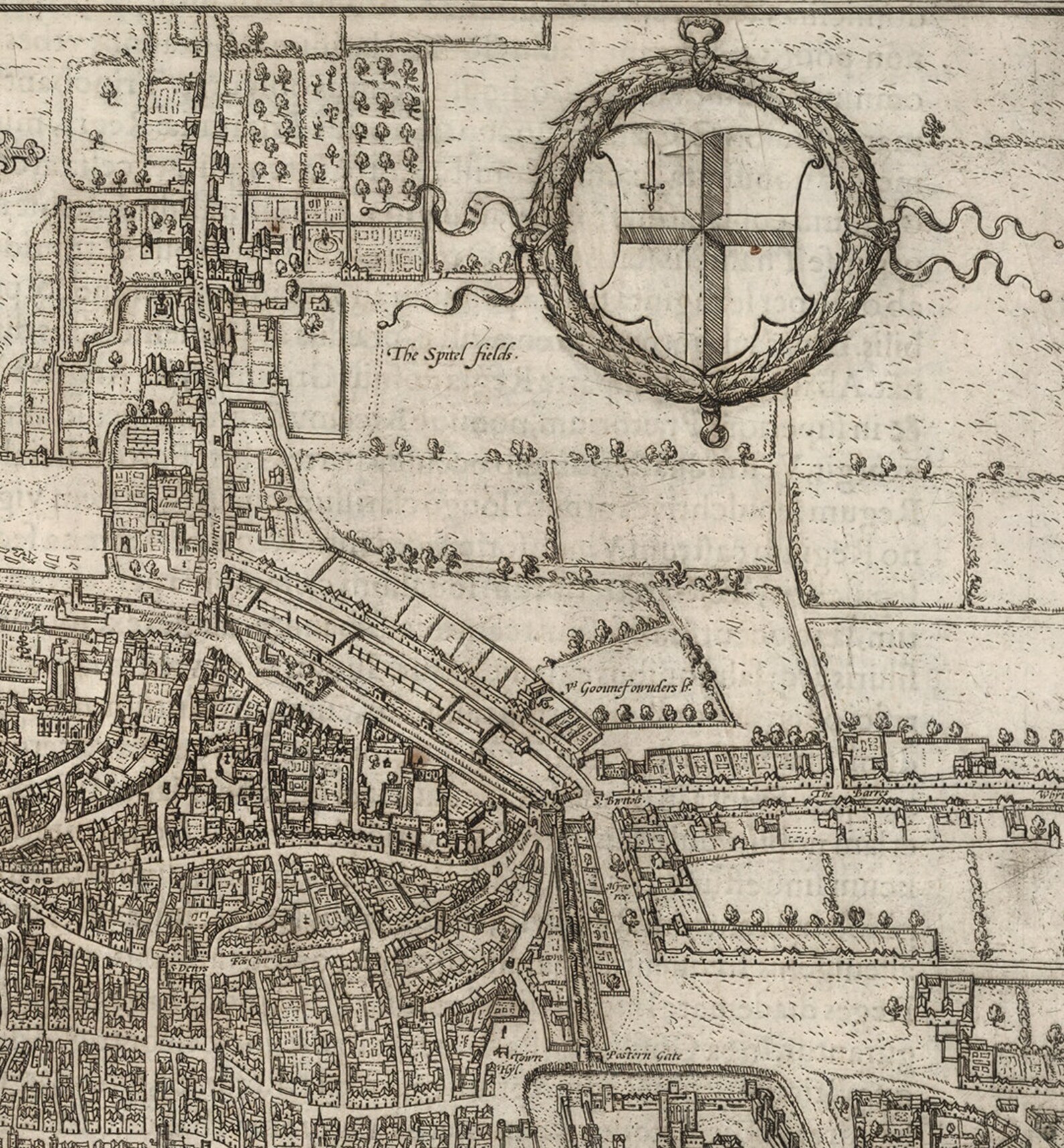 Map of London 1579. Vintage Restoration Hardware Home Deco - Etsy