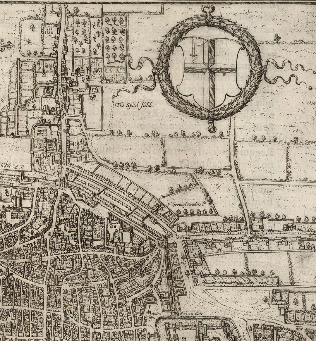 Map of London 1579. Vintage restoration hardware home Deco | Etsy