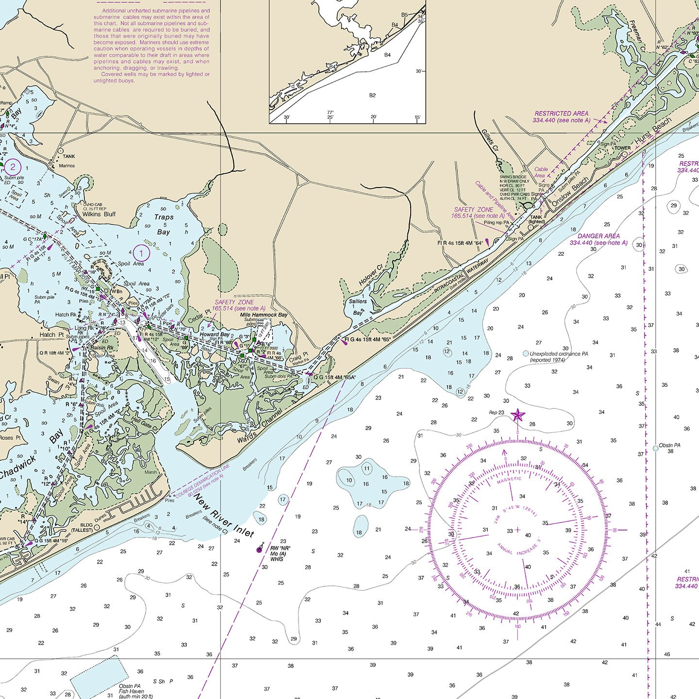 Nautical Charts of New River in North Carolina. 11542 Morgan | Etsy