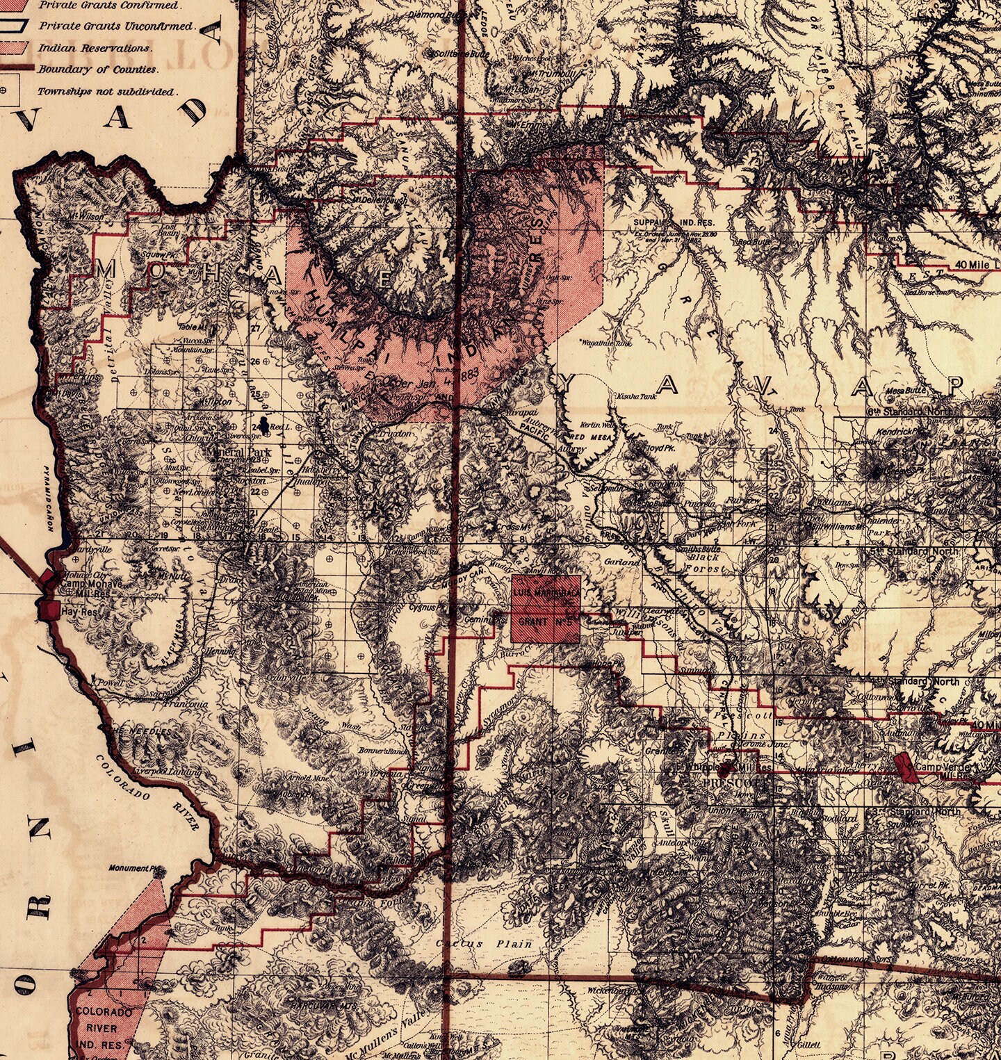 Map of Arizona 1887. Vintage Home Deco Style Old Wall | Etsy