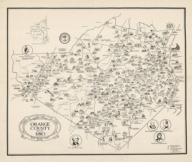 Map of Orange County, New York Before 1810. Restoration Hardware Home ...