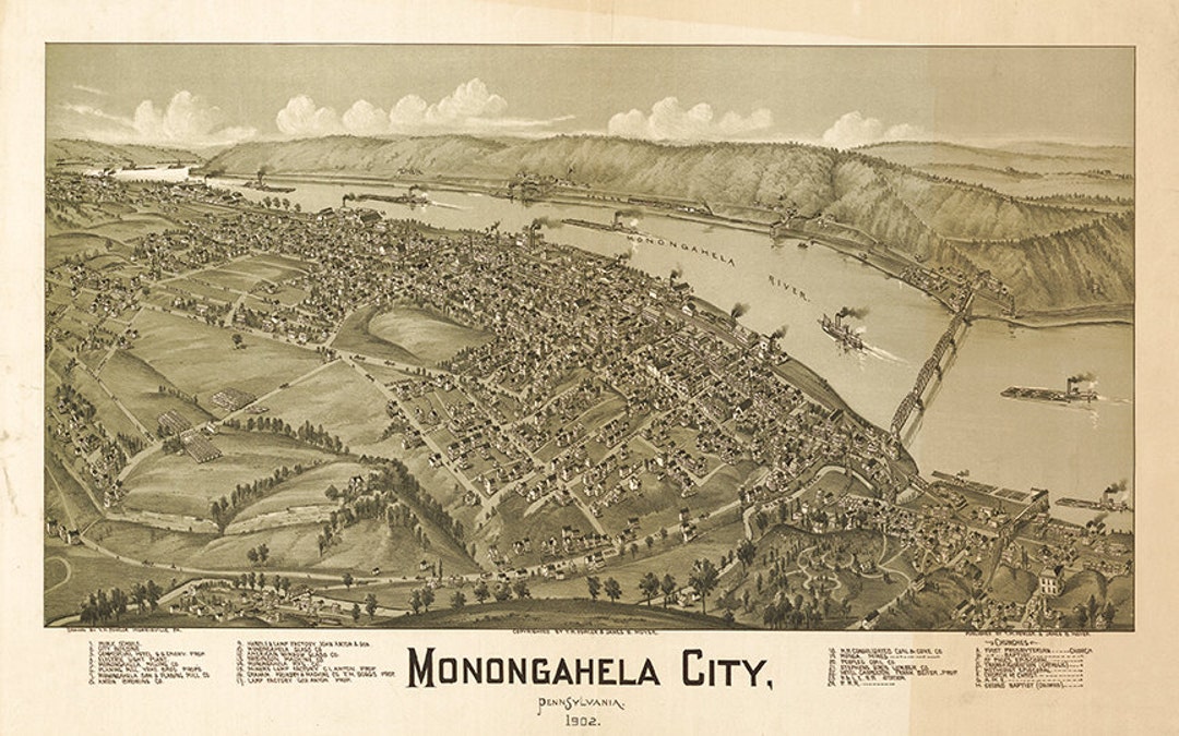 Vintage Monongahela City (mon City), Washington Co., Pennsylvania PA ...