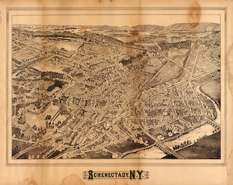 Map of Schenectady New York NY. 1882. Vintage Restoration | Etsy