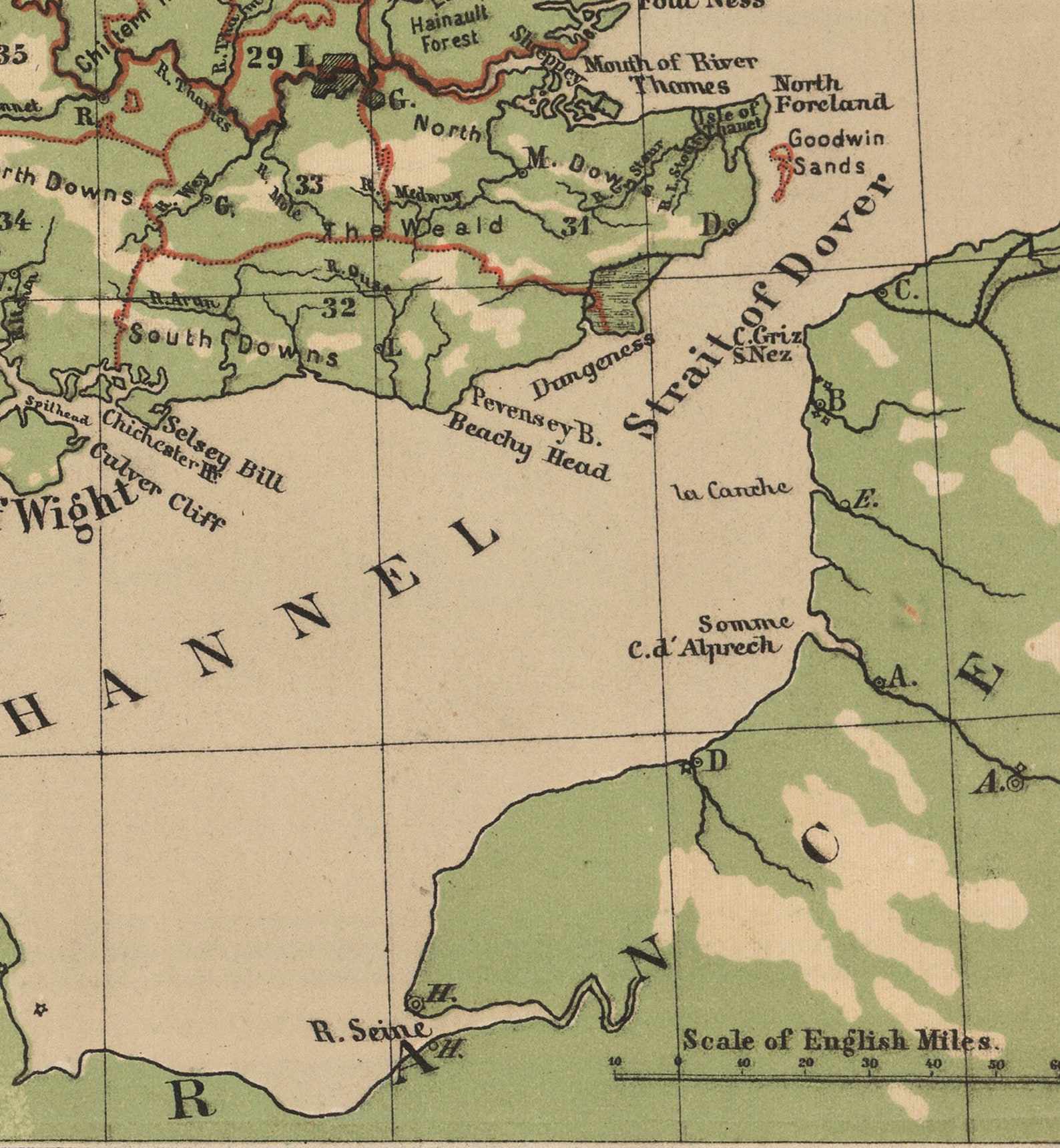 Map of England, 1880. Vintage Restoration Hardware Home Deco Style Old ...