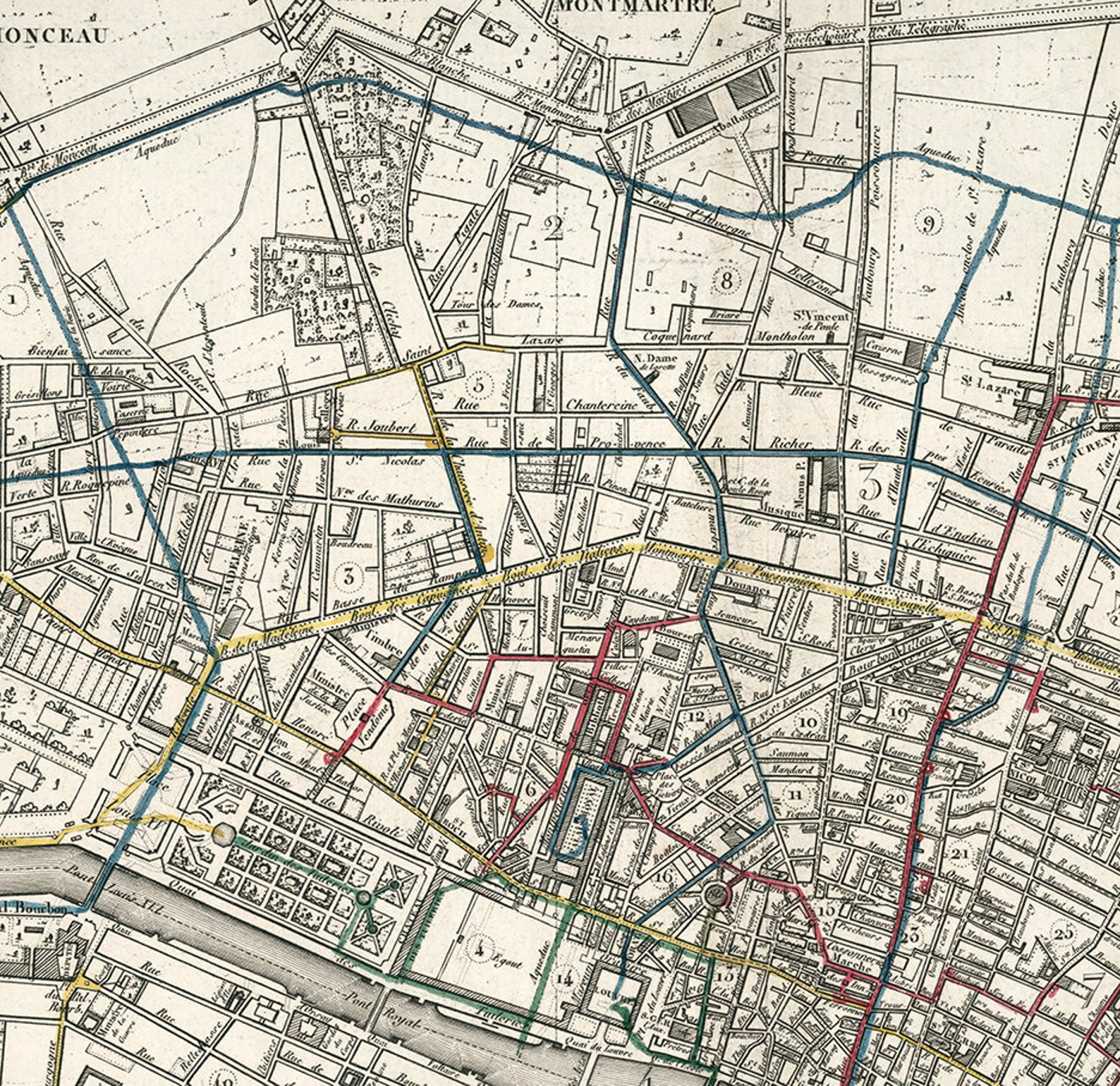 Map of Paris France 1820. Restoration Hardware Home Deco | Etsy