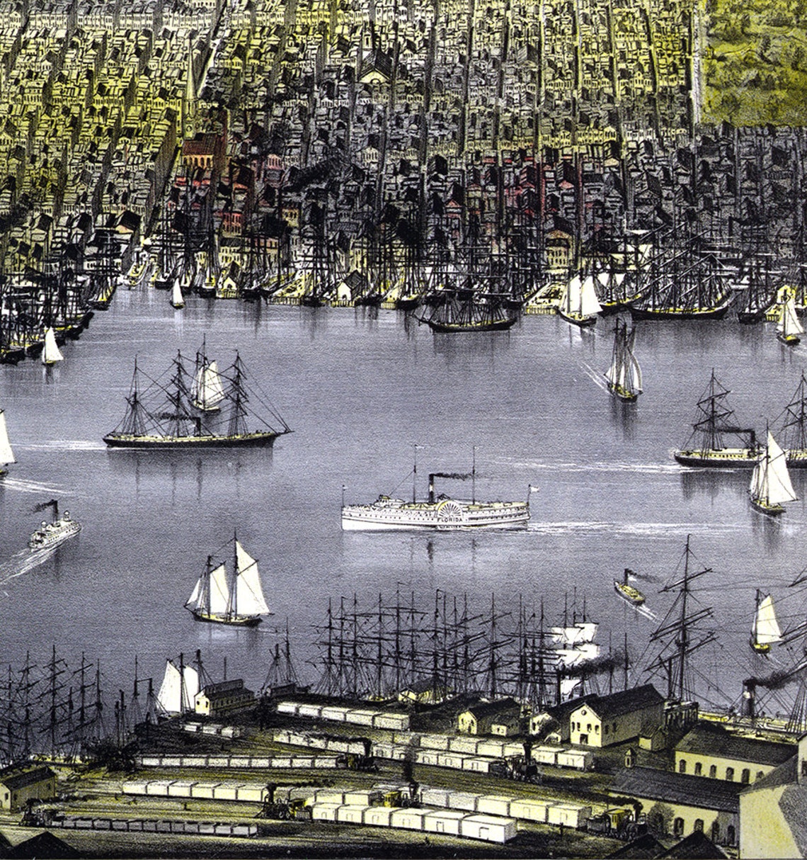 Baltimore City Maryland Md. in 1880. Currier & Ives. Vintage - Etsy