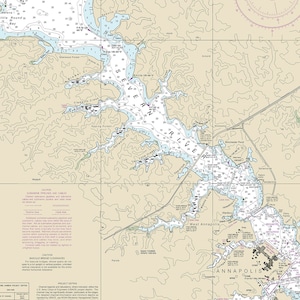 NOAA Nautical Charts of Chesapeake Bay Severn and Magothy Rivers. 12282 ...
