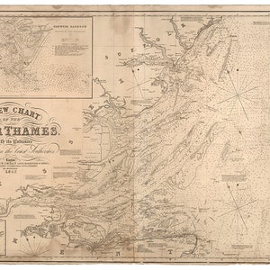 Nautical Charts of River Thames With Its Entrances, London, England ...