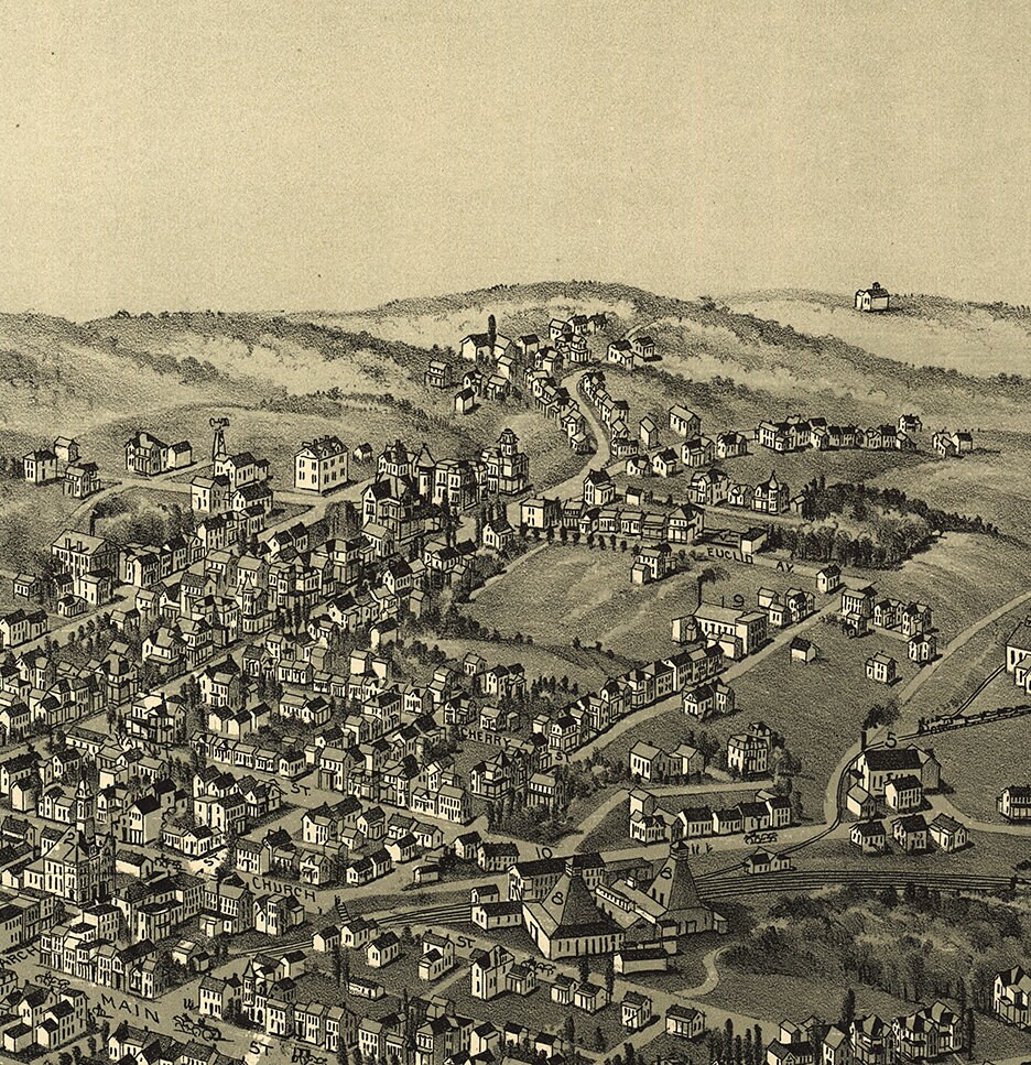 Map of Barnesville Ohio Belmont County Ohio OH 1899. - Etsy