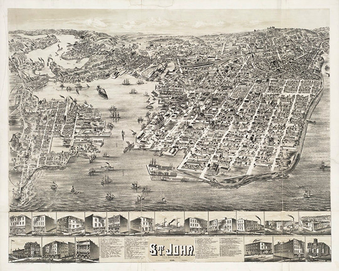 Saint John, New Brunswick, Canada in 1882. Vintage Restoration Hardware ...