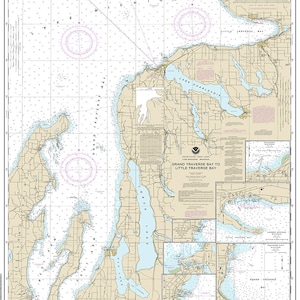 Nautical Chart of Grand and Little Traverse Bay. Lake Michigan 14913 ...