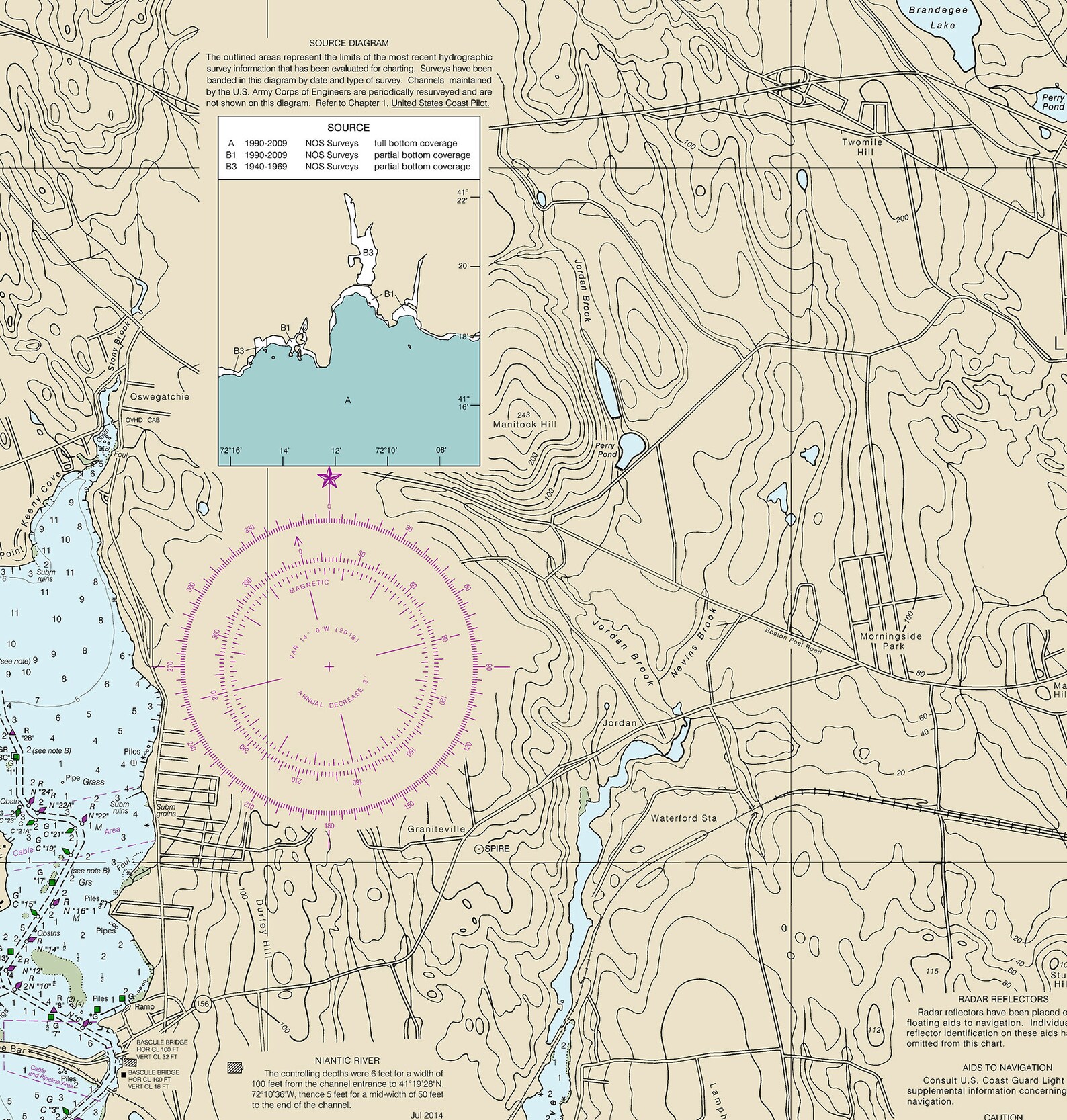 Nautical Chart of North Shore of Long Island Sound Niantic Bay - Etsy