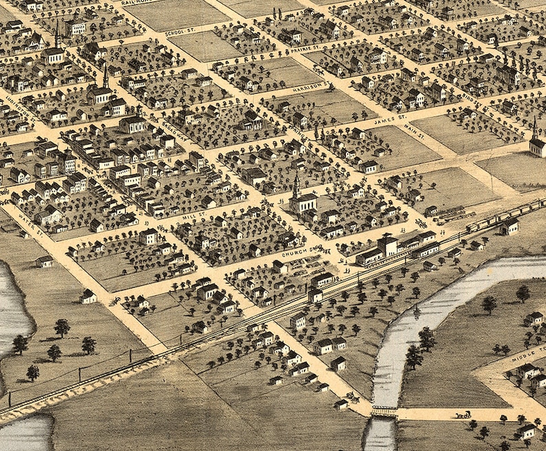 Map of Columbus Columbia Co. Wisconsin 1868 WI. Vintage - Etsy