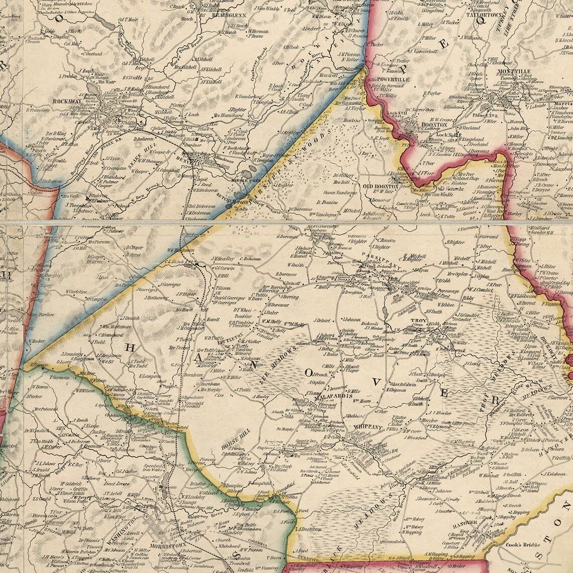 Map of Morris County New Jersey 1853. Vintage Home Decor - Etsy