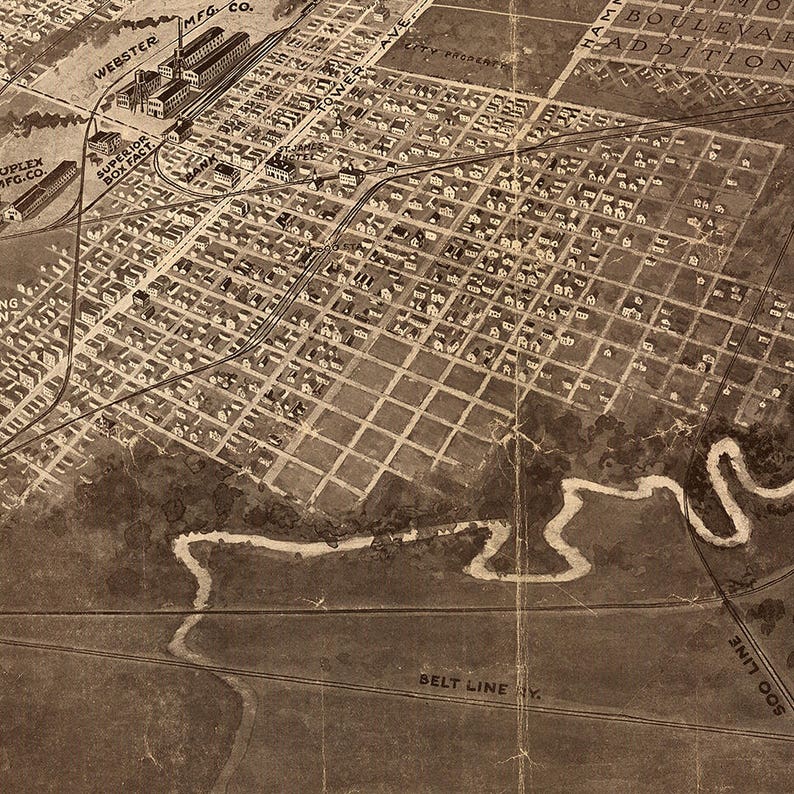 Map of Superior Douglas Co. Wisconsin 1913 WI. Vintage - Etsy