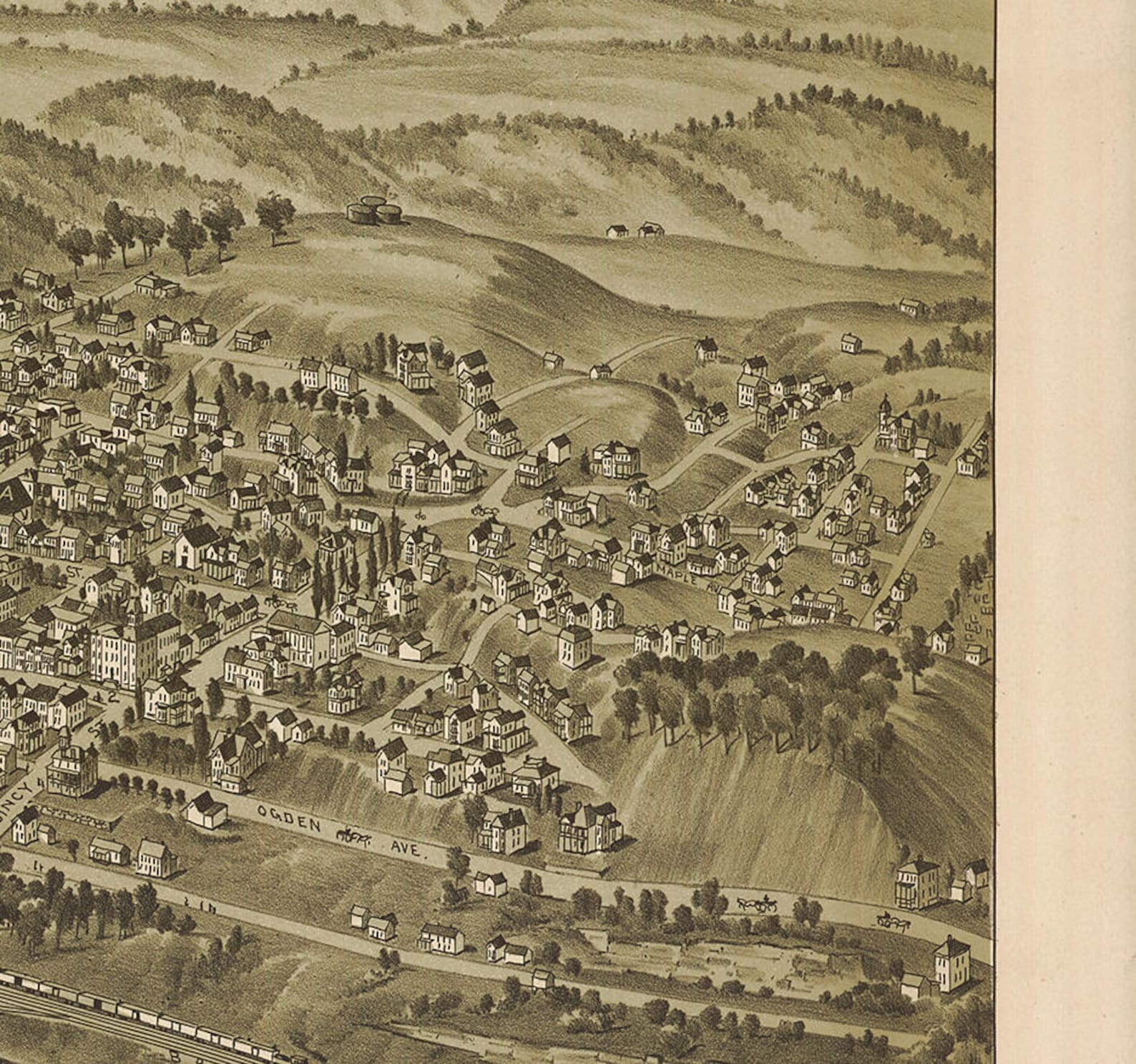 Map of Fairmont and Palatine Marion Co. West Virginia WV. | Etsy