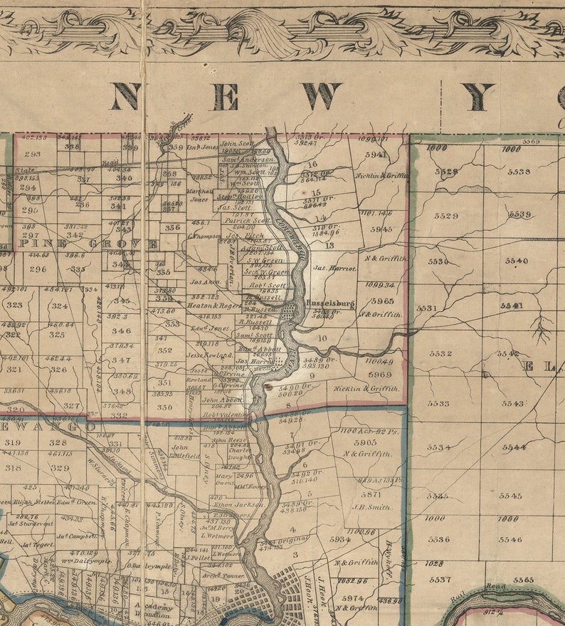 Map of Warren County, Pennsylvania. 1838. Vintage Restoration Hardware ...