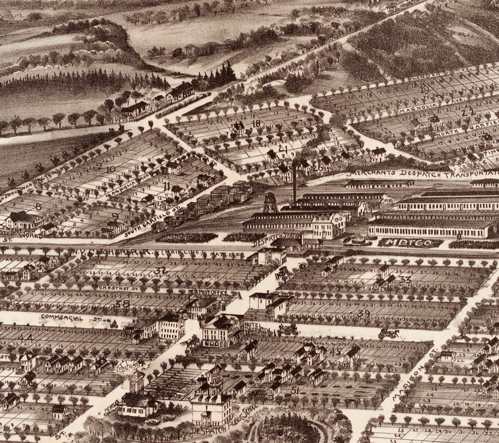 Map of Despatch east Rochester Monroe County New York NY - Etsy