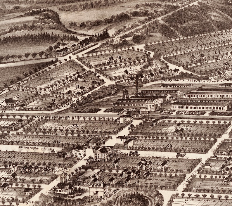 Map of Despatch east Rochester Monroe County New York NY - Etsy