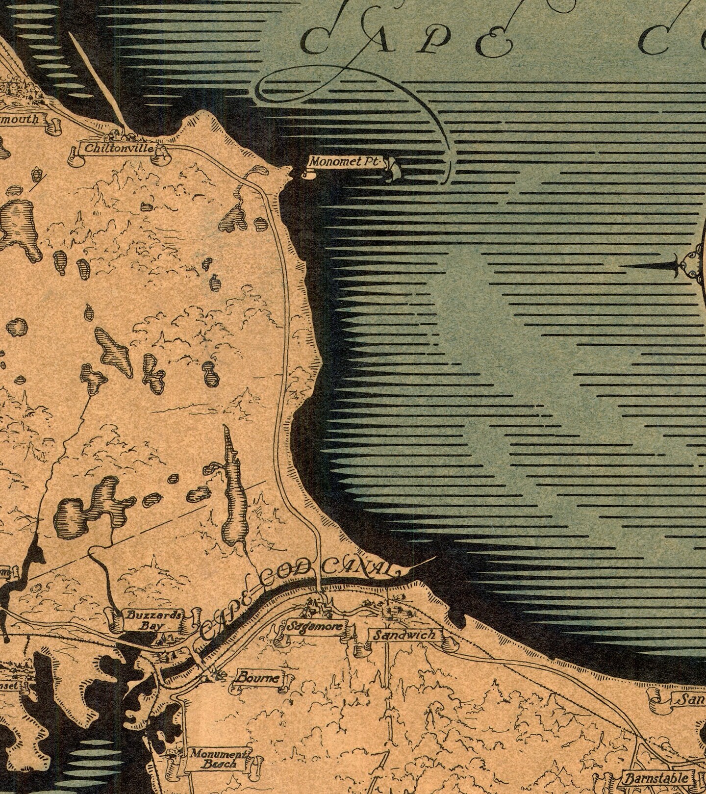 Pictorial Map of Cape Cod: Barnstable County Massachusetts | Etsy