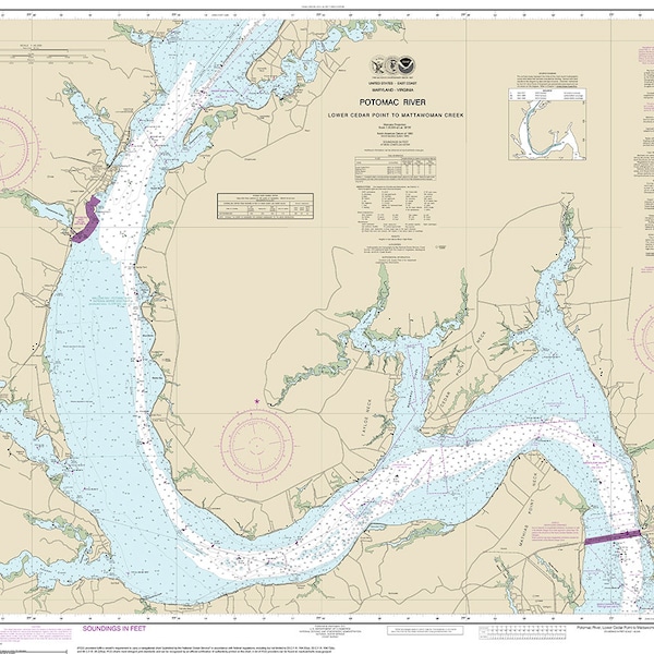 Potomac River Map Maryland - Etsy